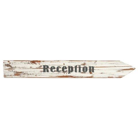 White Wood Signs,"Reception"Right Arrow20×80cm - My Pretty Vintage